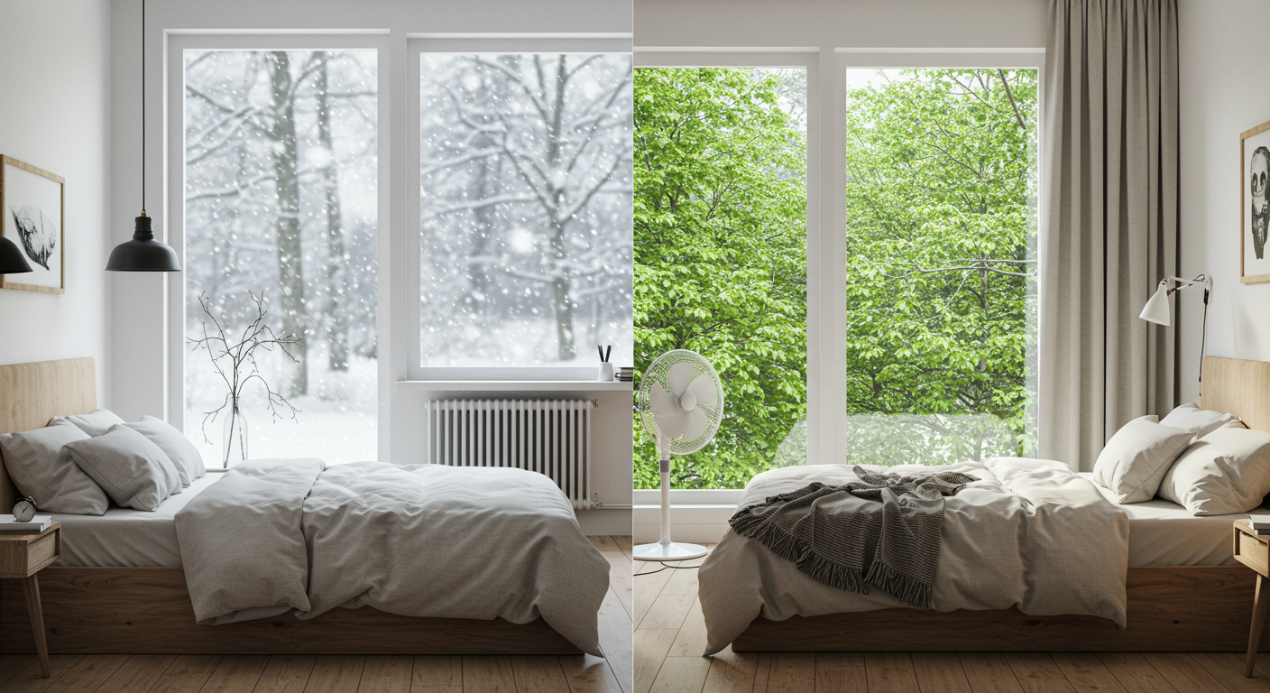 【季節別】今すぐ取り入れたい快眠のための寝室の温度・湿度管理術 – mofuaオンラインストア